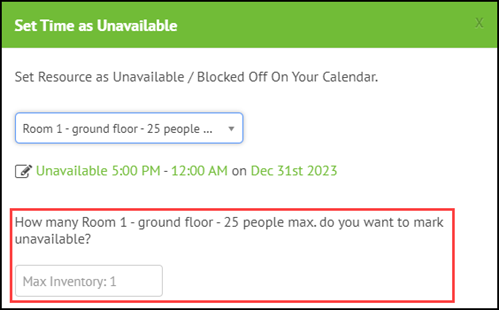 Making a resource unavailable for a specific time – Support